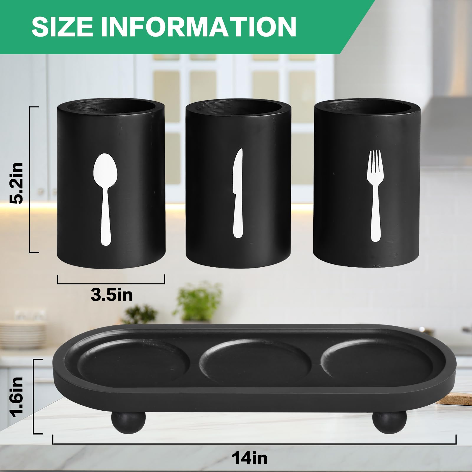 Updesign Silverware Holder with Tray, Kitchen Utensil & Silverware Caddy Organizer Bin Holder for Forks, Spoons, Knives, Utensil Holder Silverware Cutlery Flatware Organizers for Kitchen