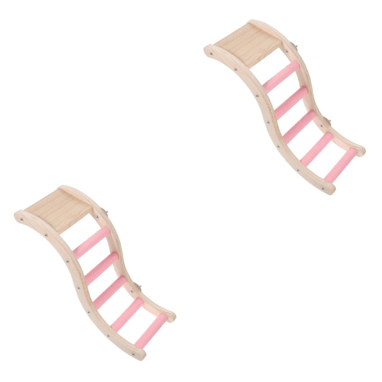 2pcs Bird Wooden Ladder Parrot Cage Ladder Parrot Wooden Ladder Budgerigar Wooden Ladder Pet Small Ladder Creative Parrot Ladder Grinding Claw Bird Ladder Claw Grinding Ladder Toy