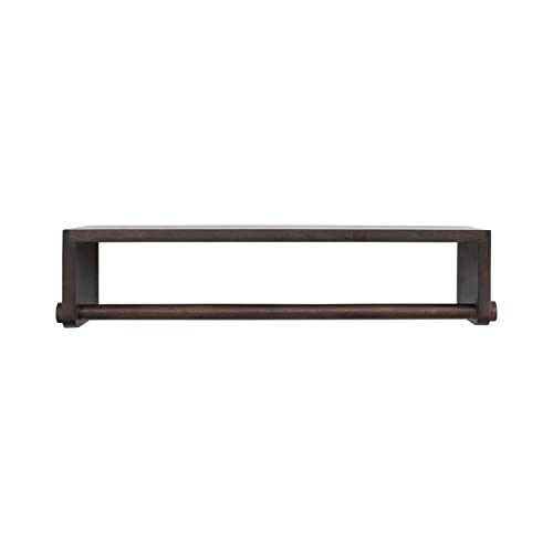 Creative Co-Op Mango Wood Rod, Espresso Finish Wall Shelf, 22" L x 6" W x 5" H, Brown