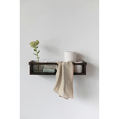 Creative Co-Op Mango Wood Rod, Espresso Finish Wall Shelf, 22" L x 6" W x 5" H, Brown