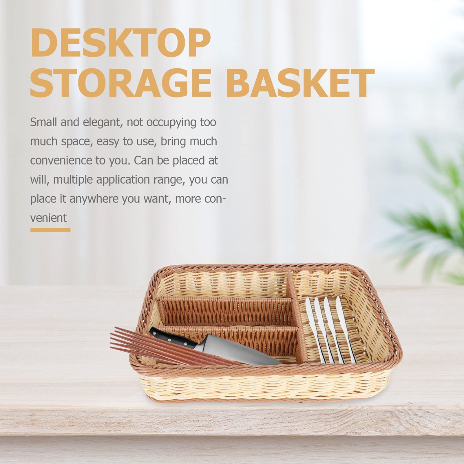 Cabilock Plastic Fork 1pc Cutlery Basket Wicker Cutlery Box Shelf Supports