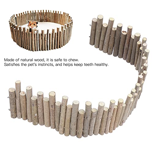 QANYEGN Hamster Wooden Bridge, Hamster Wooden Fence with Hideout, Rat Ladder Bridge Toy for Small Animals (40cm)
