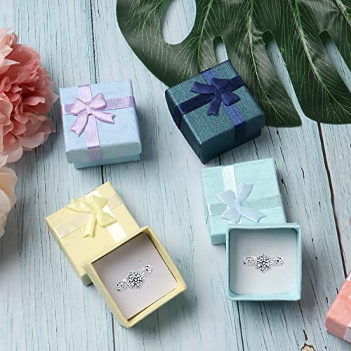 Ira Pollitt 30 PCS Gift Box Set Ring Small Ring Gift Box Sturdy Cardboard Cube Box for Ring Earring Jewelry Pendants, Necklaces for Christmas, Birthday, Anniversaries,Valentineās Day(1.6 x 1.2 in)