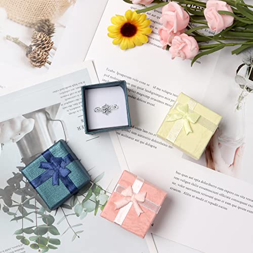 Ira Pollitt 30 PCS Gift Box Set Ring Small Ring Gift Box Sturdy Cardboard Cube Box for Ring Earring Jewelry Pendants, Necklaces for Christmas, Birthday, Anniversaries,Valentineās Day(1.6 x 1.2 in)