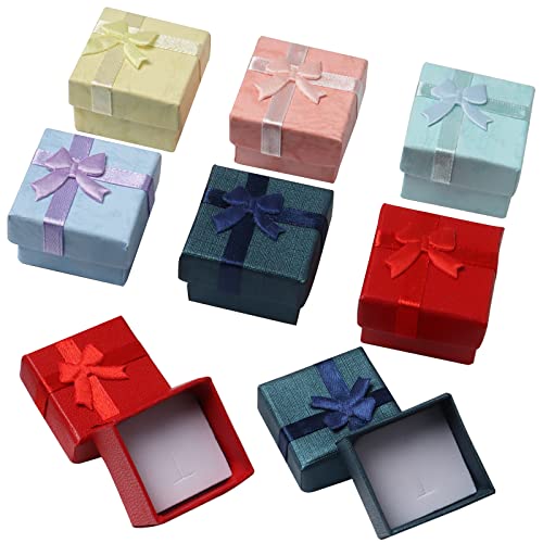 Ira Pollitt 30 PCS Gift Box Set Ring Small Ring Gift Box Sturdy Cardboard Cube Box for Ring Earring Jewelry Pendants, Necklaces for Christmas, Birthday, Anniversaries,Valentineās Day(1.6 x 1.2 in)