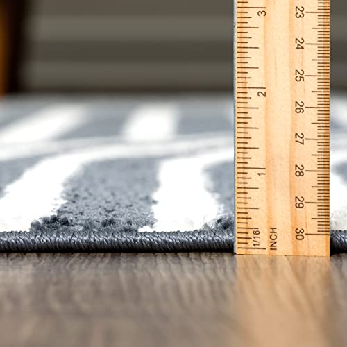 Abani Contemporary Mid-Century Design 5’3” x 7’6” (5'x8') Area Rug Rugs - Modern Non-Shed Arches Print Cream & Black Bedroom Rug