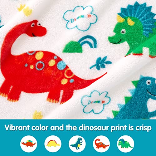 Andywoo Dinosaur Baby Blanket for Boys and Girls, Dinosaur Toddler Blanket, Warm Soft Fluffy Lightweight Fleece Blanket with Colorful and Cute Cartoon Dinosaur Design on Both Sides, 30x40 Inches