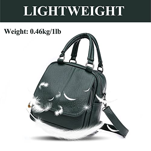BONVEN Mini Backpack for Women,Small Backpack Purse Shoulder Bag Convertible Backpack Fashion Rucksack for Teen Girls Dark Green