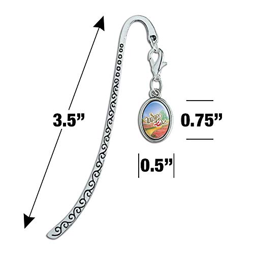 The Wizard of Oz Ruby Slippers Logo Metal Bookmark Page Marker with Oval Charm