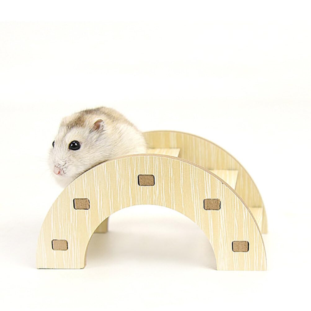POPETPOP Hamster Toy Bridge Hamster Training Ladder Chinchilla Bridge Toy Hamster Bridge Platform Chinchilla Ladder Toys Hamster Wood Bridge Hamster Climbing Ladder Wooden Pet Tableware