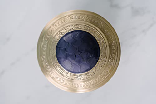 Cremation Urn for Adults - Purple and Gold Funeral Ashes Container - Made of Brass - for Men and Women up to 200lbs - Handcrafted