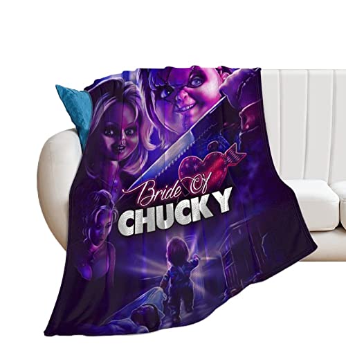 Chucky Soft Flannel Blanket Horror Movie Throw Blanket All Season Air Conditioner Blanket for Couch Bed Sofa 40"x50"