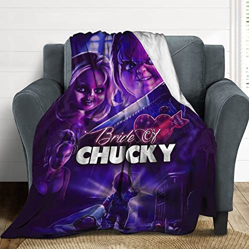Chucky Soft Flannel Blanket Horror Movie Throw Blanket All Season Air Conditioner Blanket for Couch Bed Sofa 40"x50"