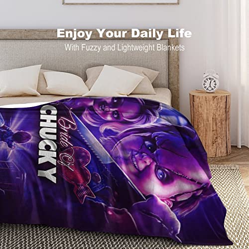 Chucky Soft Flannel Blanket Horror Movie Throw Blanket All Season Air Conditioner Blanket for Couch Bed Sofa 40"x50"