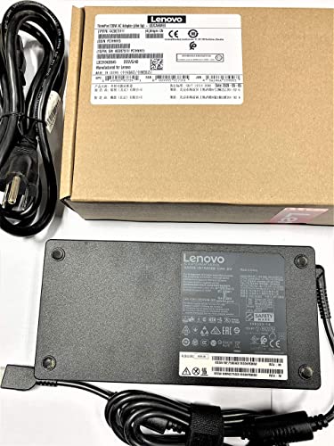 Lenovo ThinkPad 230W Slim Tip AC Adapter ( 4X20E75111 , Lenovo Original Packaging) for All Slim Tip Connection Models, BLACK