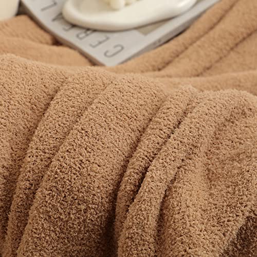 bearberry Super Soft Knit Throw Blanket Lightweight Cozy Warm Fluffy Throw Blankets for Couch Bed Sofa (Camel, 50”x60”)