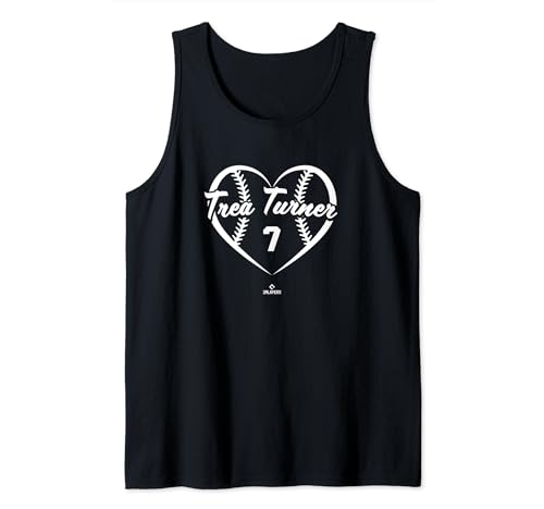 Baseball Heart Number Trea Turner Philadelphia MLBPA Tank Top