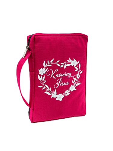 Knowing Jesus Bible Case - Durable Large Zippered Book Cover with Handle and Front Pocket, Fits Standard Bible Cover, Makes for a Great Gift for Men, Women, and Children.