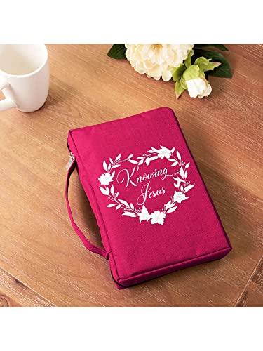 Knowing Jesus Bible Case - Durable Large Zippered Book Cover with Handle and Front Pocket, Fits Standard Bible Cover, Makes for a Great Gift for Men, Women, and Children.