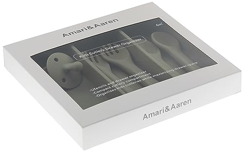 Amari&Aaren | Children Utensil Drawer Organizer Set | 6 Pcs | 100% Food Grade Silicone (SAGE)