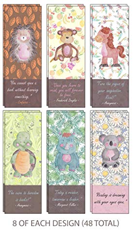 Simple Set of Bookmarks - 48 Recycled, Earth Friendly Bookmarks, Great for School Rewards or Little prizes