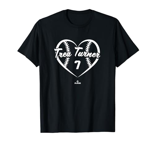 Baseball Heart Number Trea Turner Philadelphia MLBPA T-Shirt