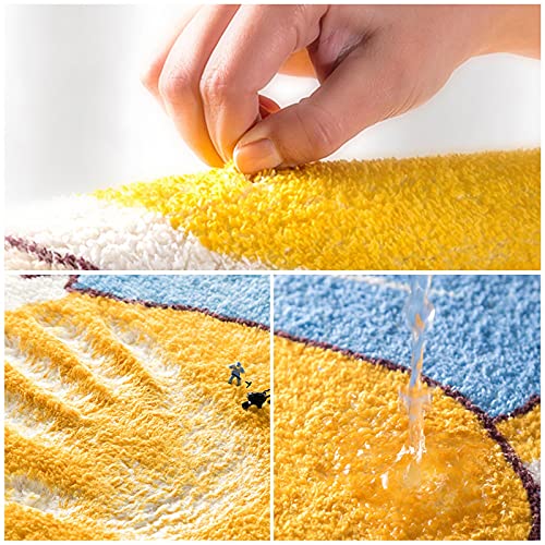 Chucoco Modern Abstract Geometry Herringbone Art Doormat Shaggy Plush Rug, Comfy Furry Floor Area Rugs Simple White Cozy Throw Shag Carpets Indoor Entrance Decor Door Mats