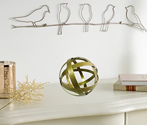 Decorative Sphere - Metal Band Sphere - Home Decor Accents - Tabletop Decorations for Living Room (Gold)