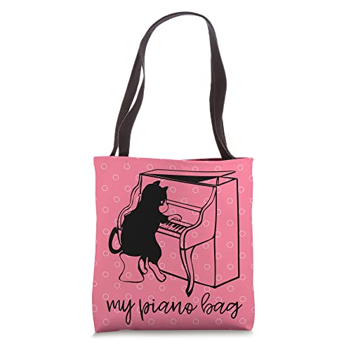 Piano Bag for Girls Books Kids Music Piano Player Cat Cute Tote Bag