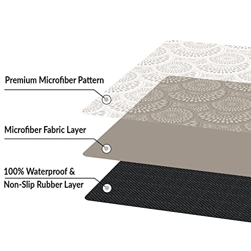 Shape28 Small Area Rug Mat Ultra-Thin Kitchen Rug Entrance Mat with Non Slip Rubber Backing Szie 20 inches x 16 inches Color Latte Design 1S