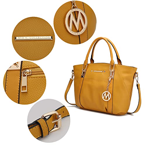 MKF Set Crossbody Satchel Bag for Women & Wristlet Wallet Purse β PU Leather Top Handle Tote β Shoulder Handbag