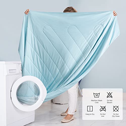 Kaisa Cooling Blanket for Hot Sleepers, Cooling Throw Twin Size, Double Side Cooling Technology, Light Weight Summer Blanket for Kids Adults, Cool Blanket for Bed Couch, Machine Washable, Blue