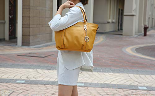 MKF Set Crossbody Satchel Bag for Women & Wristlet Wallet Purse β PU Leather Top Handle Tote β Shoulder Handbag