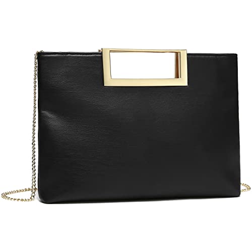 YIKOEE Womens Clutch Purse Evening Bag with Handle Top Hardware