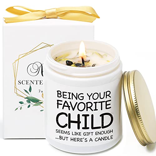 Gifts for Father from Daughter and Son, Being Your Favorite Child Candle, Birthday Father's Day Mother’s Day Gift for Mom (White)