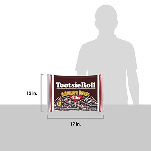 Tootsie Roll Mega Mix, 5 Different Shapes and Sizes of Classic Chocolatey Tootsie Rolls, 4 Pound