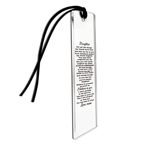 Daughter Gifts from Mom, to My Daughter Book Lover Gift for Her Teen Girls Inspirational Quote Engraved Bookmark for Back to School Birthday Graduation Christmas Anniversary