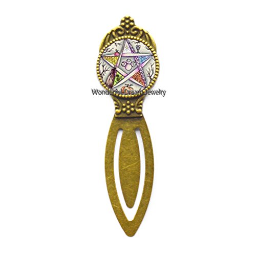 Pentagram Bookmark,Pentacle Bookmark, Wicca Bookmark, Pagan Bookmark, Wiccan Jewellery, Pagan Gift, Handmade Jewelry,PU084 (Brass)