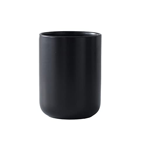 Utensil Holder for Kitchen Counter, Matte Ceramic Kitchen Utensil Holder for Countertop with Non slip Unglazed Base, Cooking Utensils Caddy Organizer Crock for Farmhouse Kitchen Decor(Medium-Black)