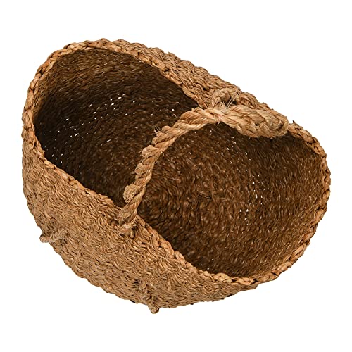 Creative Co-Op Hand-Woven Bankuan Bucket w/Handle, Natural Basket, 13" L x 13" W x 17" H