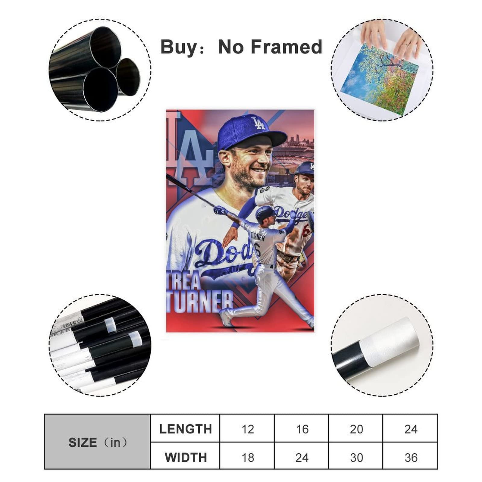 Trea Turner Baseball Player Poster2 Canvas Poster Bedroom Living Room Office Decoration Gifts Unframe: 12x18inch(30x45cm)