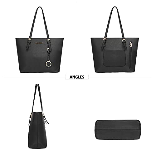 Montana West Tote Handbags for Women Vegan Leather Shoulder Bag Large and Medium 2PCS Purses Set B2B-MWC2-G030BK
