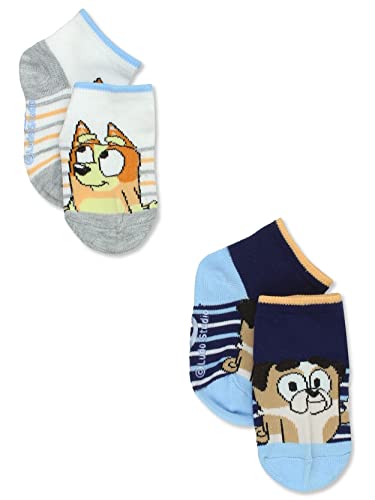 Bluey Boys Toddler 6 Pack Gripper Quarter Socks (X-Small (2T-4T), White)