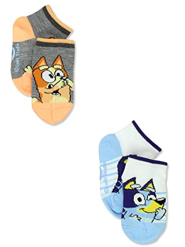 Bluey Boys Toddler 6 Pack Gripper Quarter Socks (X-Small (2T-4T), White)