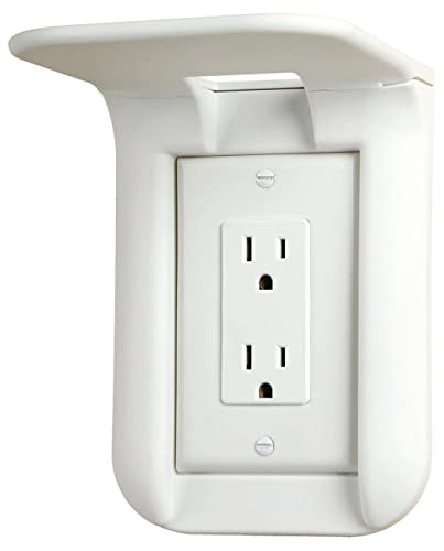 Outlet Shelf, Alexa Shelf – Wall Outlet Shelf Space Saving Charging Station - Wall Outlet Organizer - Easy to Install Plug Shelf - Can Hold Device Up to 10lbs