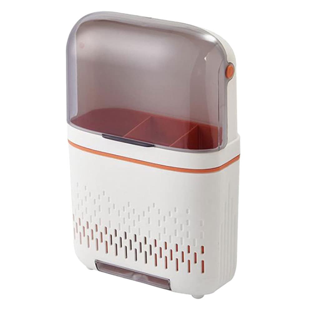 Kitchen Chopsticks Rack Wall Mounted Flatware Holder Basket with Drainer Lid Utensils Cutlery Holder