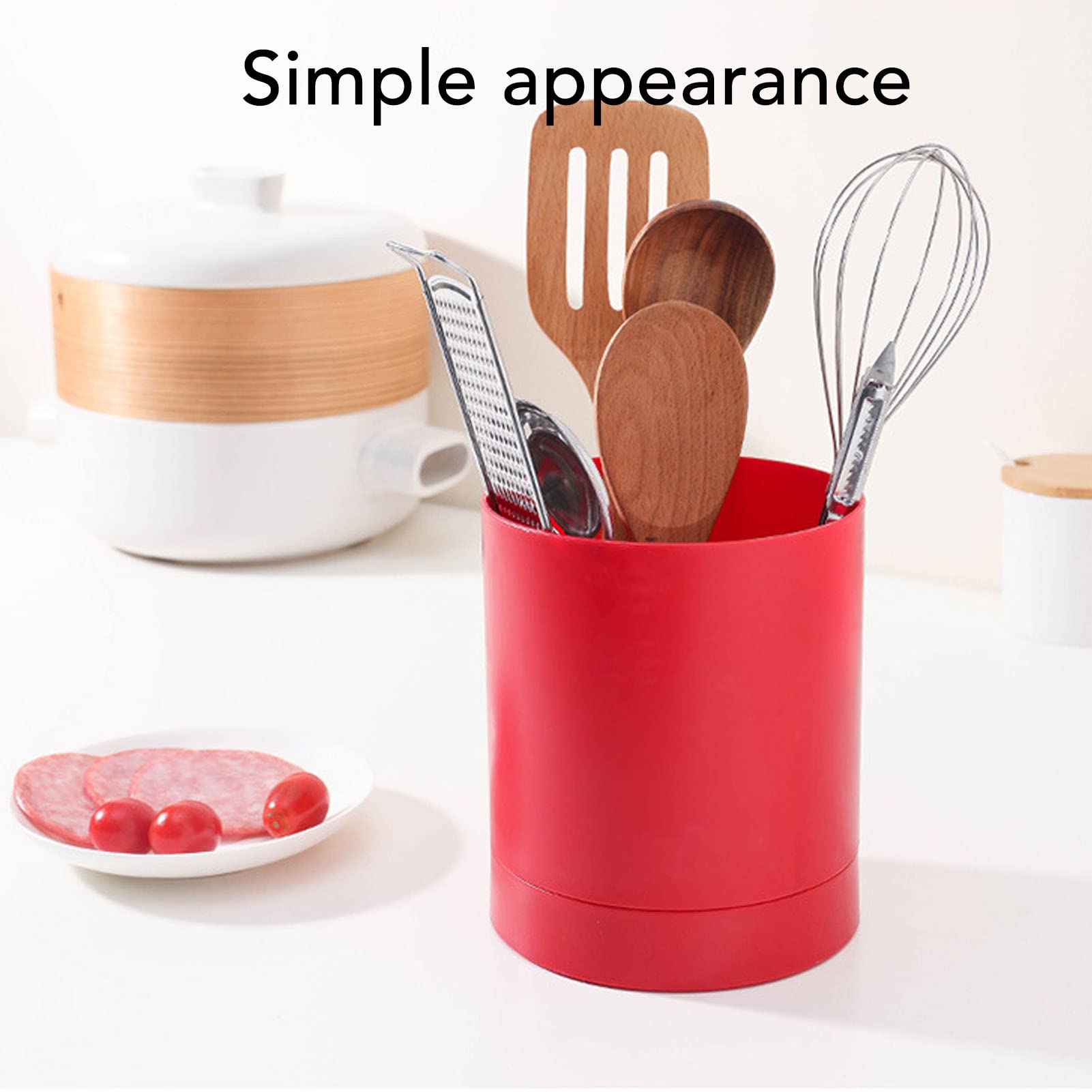 Kitchen Utensil Holder for Countertop, Utensil Caddy Cooking Utensil Holder Spatula Holder Chopstick Basket Tableware Storage Container for Home Kitchen(Red)