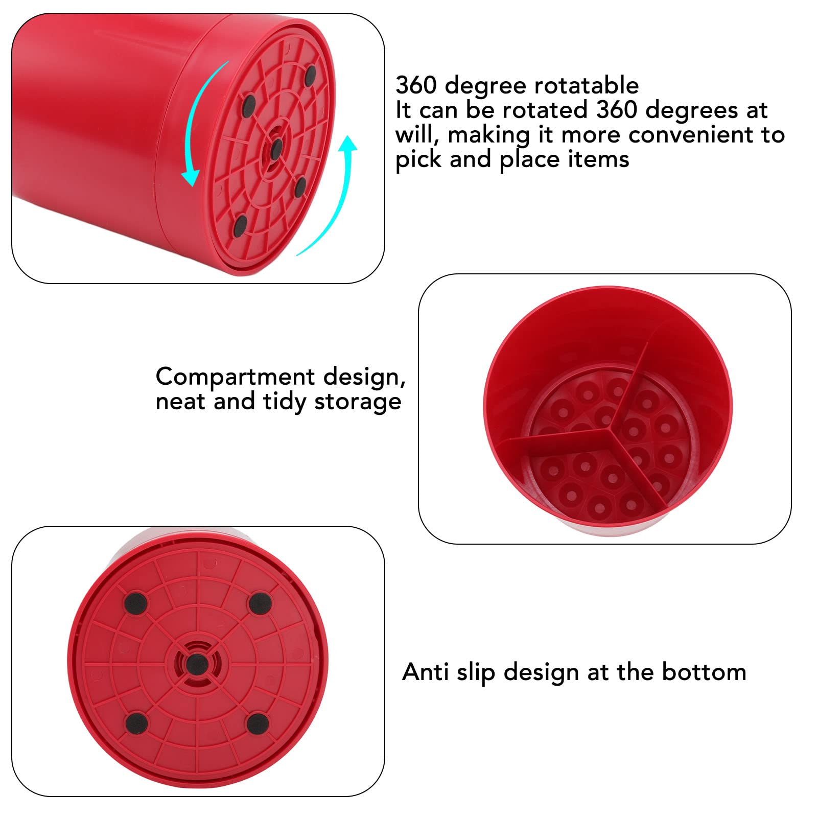 Kitchen Utensil Holder for Countertop, Utensil Caddy Cooking Utensil Holder Spatula Holder Chopstick Basket Tableware Storage Container for Home Kitchen(Red)