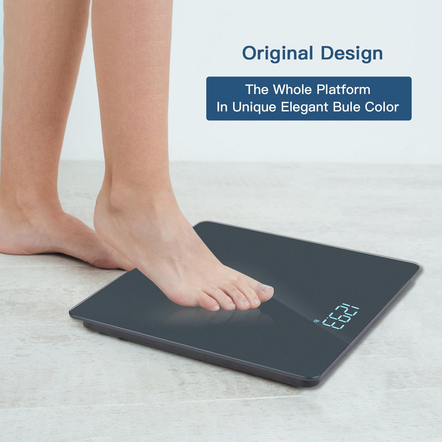 Homebuds Digital Body Weight Bathroom Scale, Focusing On High Precision Technology for Weighing Since 2001, Crystal Clear LED and Step-On, Batteries Included, 400lb/180kg,Blue