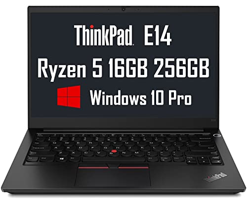 Lenovo ThinkPad E14 Gen 2 14" FHD IPS (16GB RAM, 256GB SSD, AMD 6-Core Ryzen 5-4500U(Beat i7-1165G7)) Business Laptop, Long Battery, Anti-glare, Type-C (DP and Charge), Webcam, Win 10 / 11 Pro